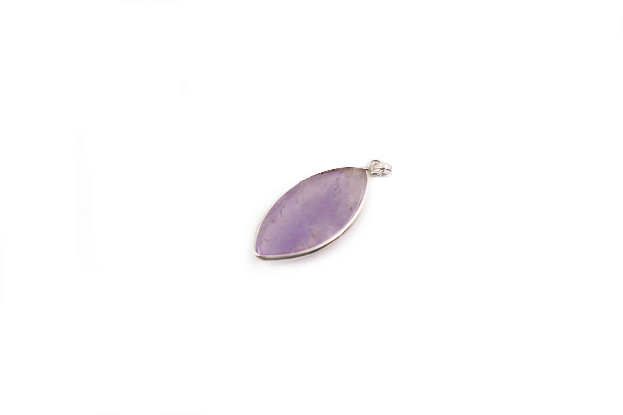Amethyst "Navette" Sterling Silver Pendant - Crystal Dreams World