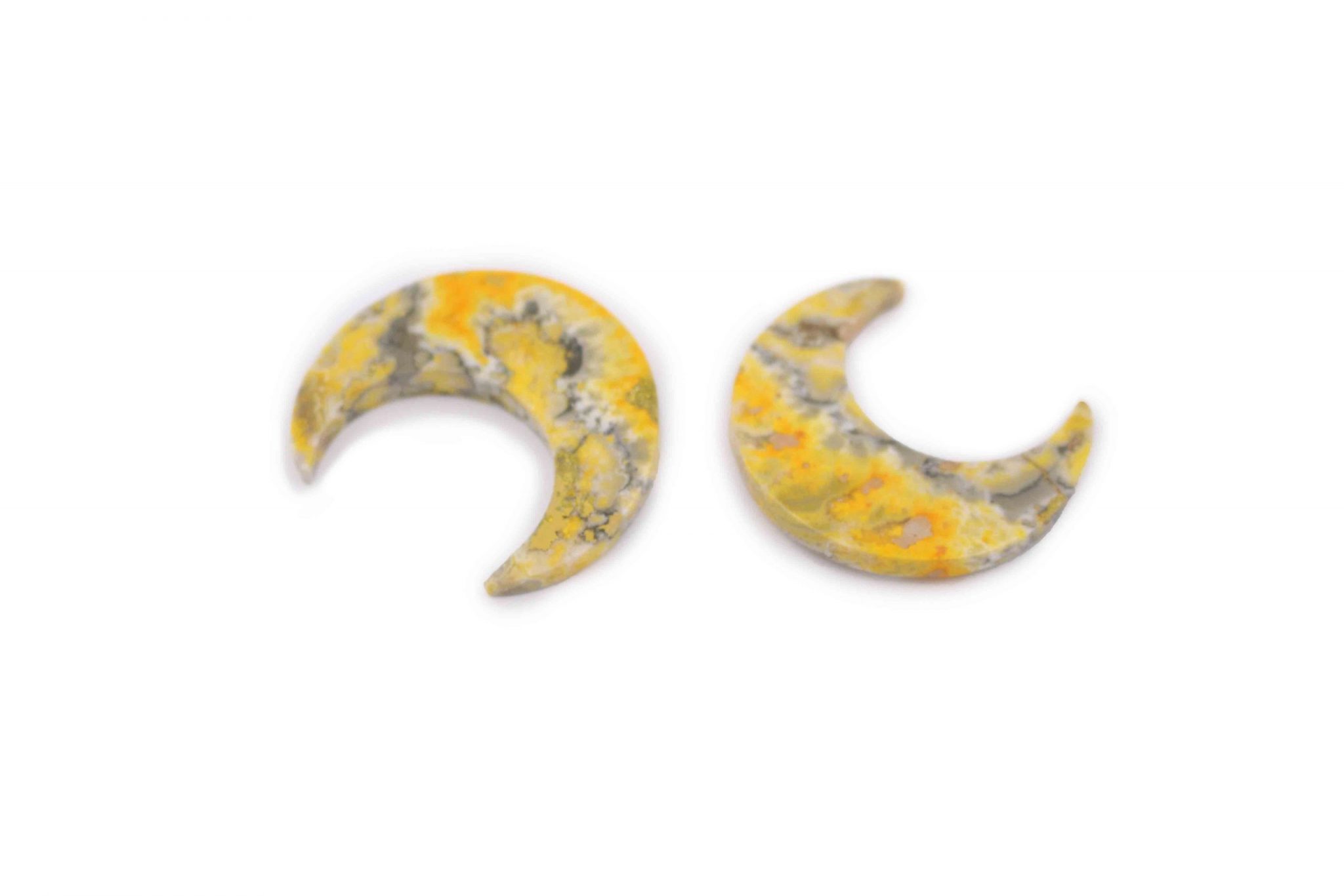Bumble Bee Jasper Crescent Moon - Crystal Dreams World