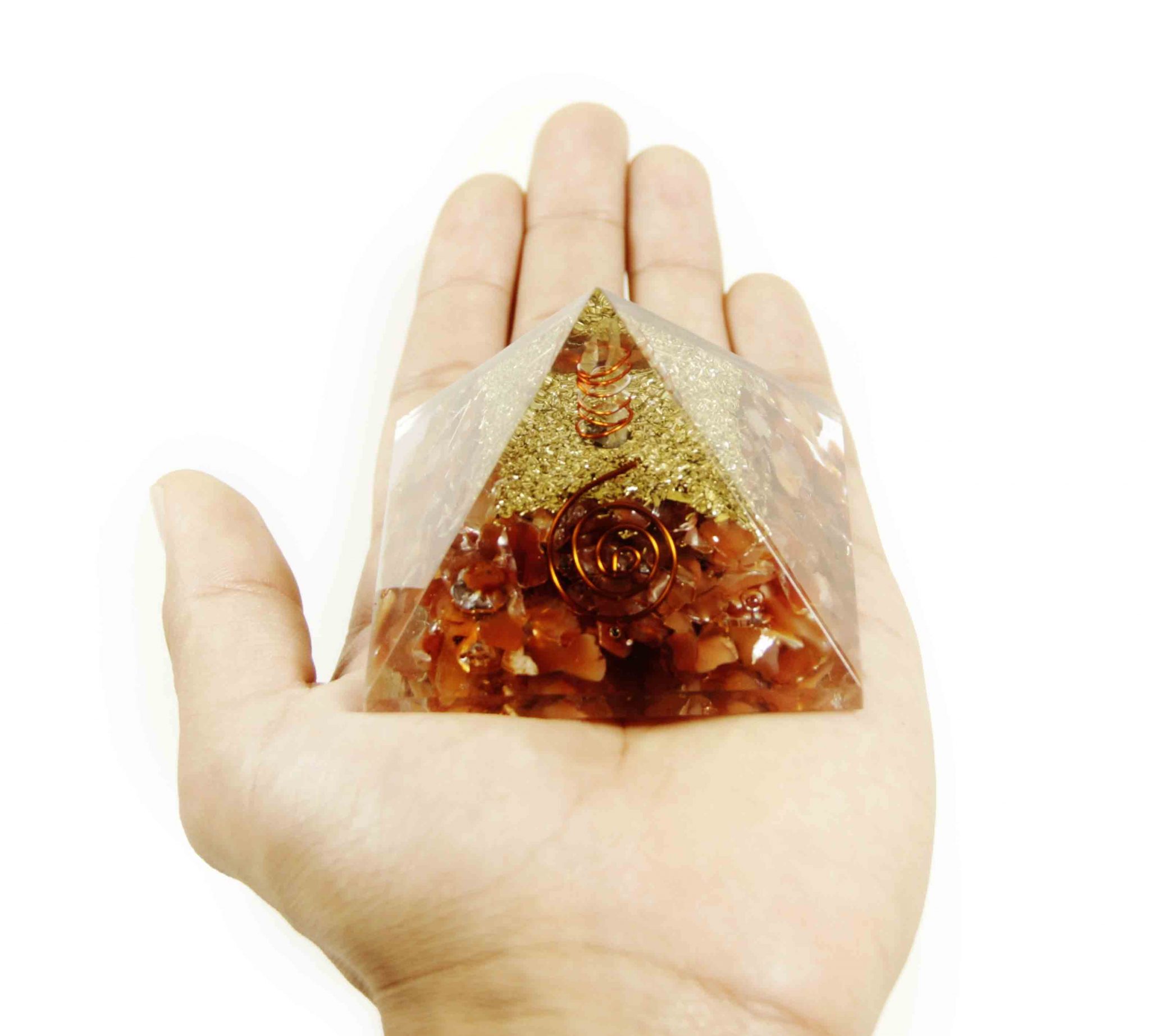 Orgone Pyramid – Carnelian (S) - Crystal Dreams World