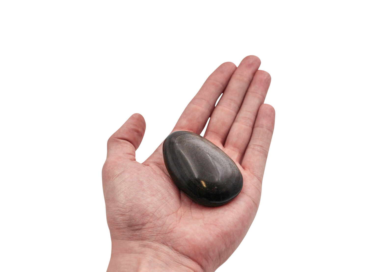 Silver Obsidian Palmstone - Crystal Dreams World